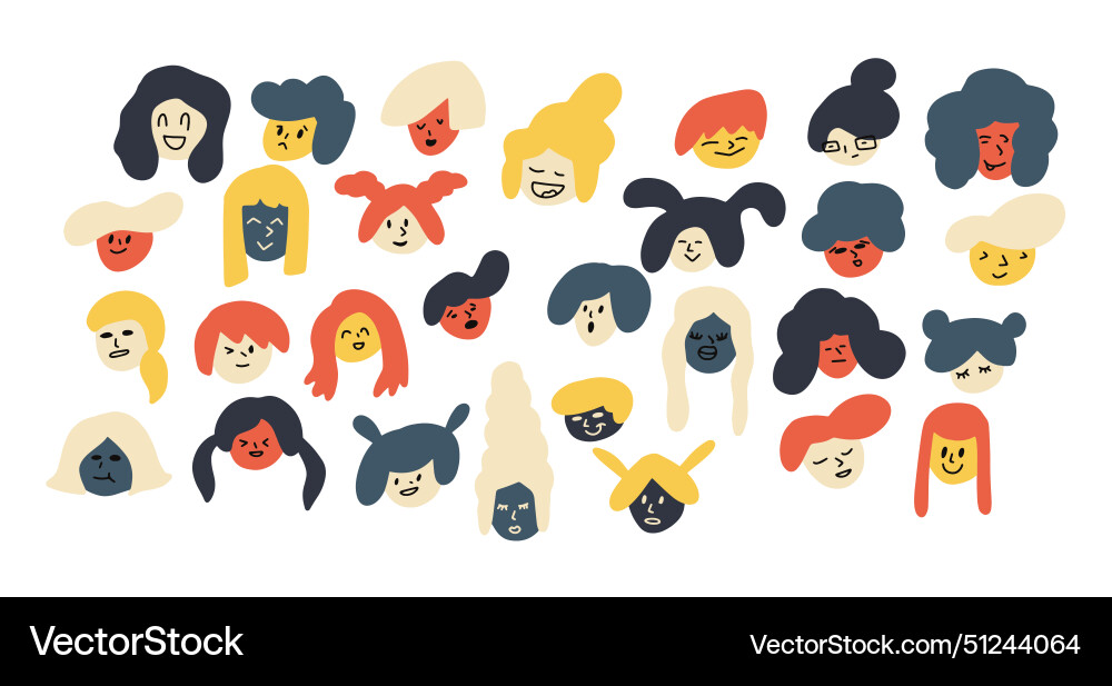 Woman drawing set Royalty Free Vector Image - VectorStock