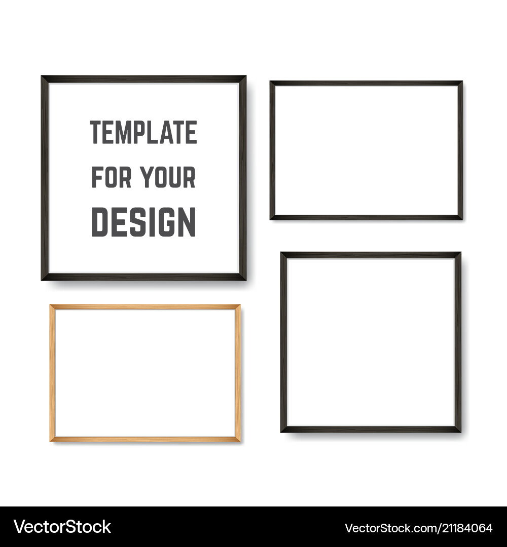 Wooden Picture Frames - Set Royalty Free Vector Image