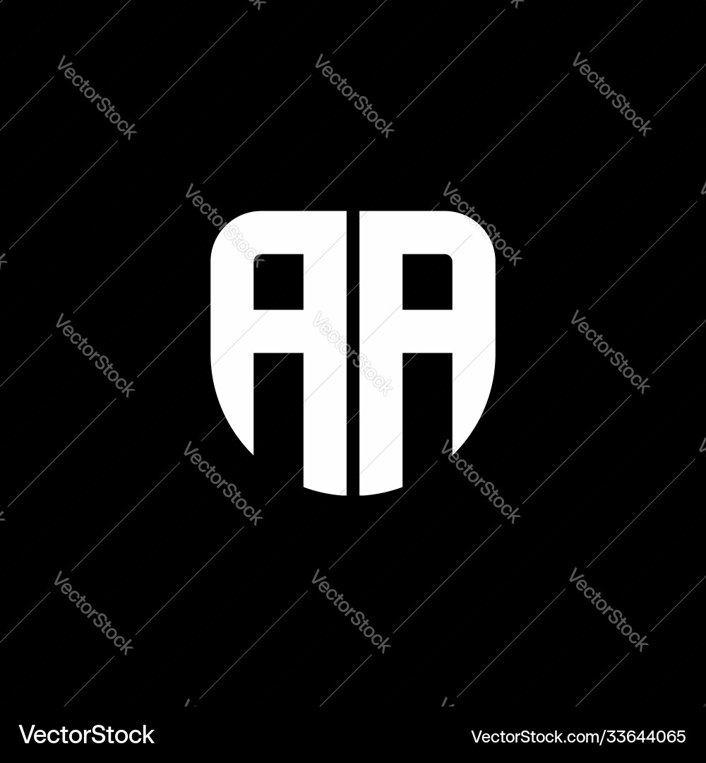 Aa logo monogram with circular shape shield Vector Image