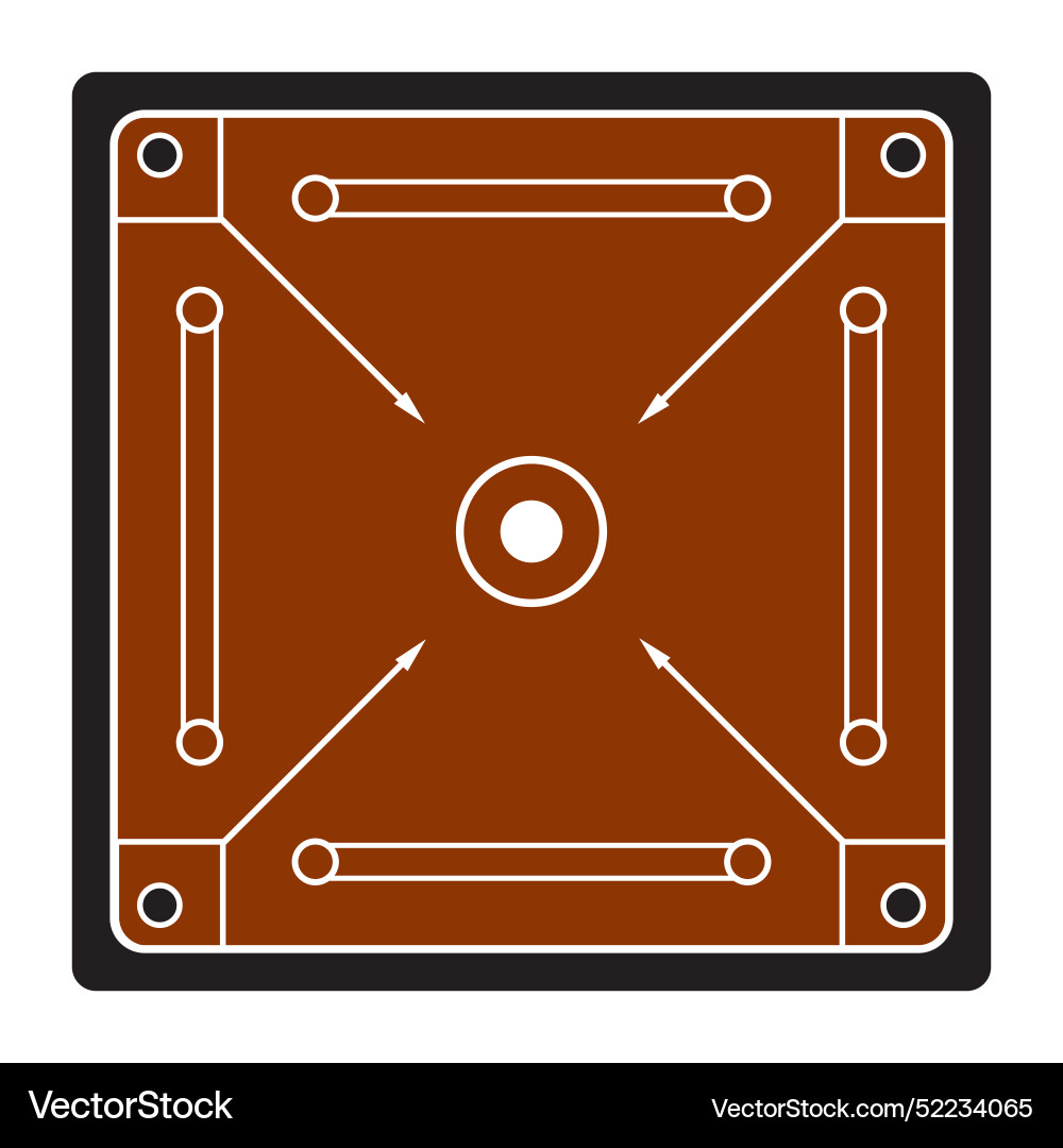 Carrom board icon design Royalty Free Vector Image