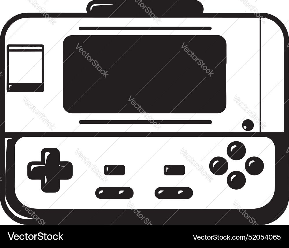 Classic gaming vibes portable console logo Vector Image