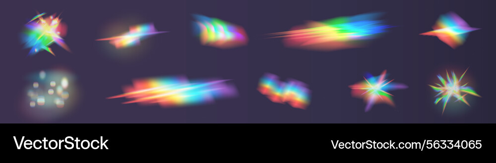 Colorful Light Flare Effects Royalty Free Vector Image