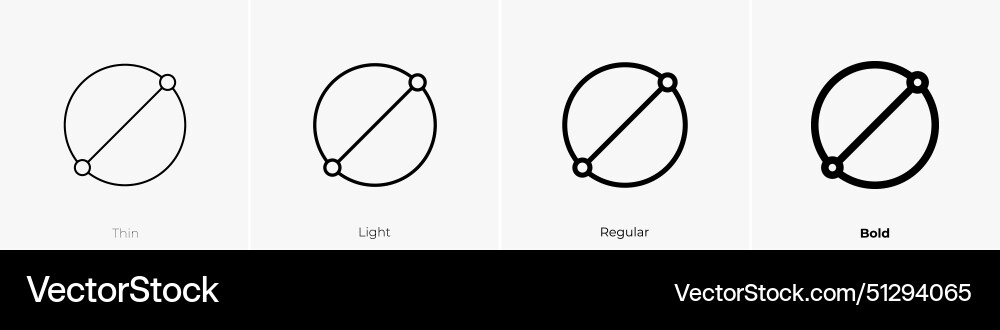 Diameter icon thin light regular and bold style Vector Image