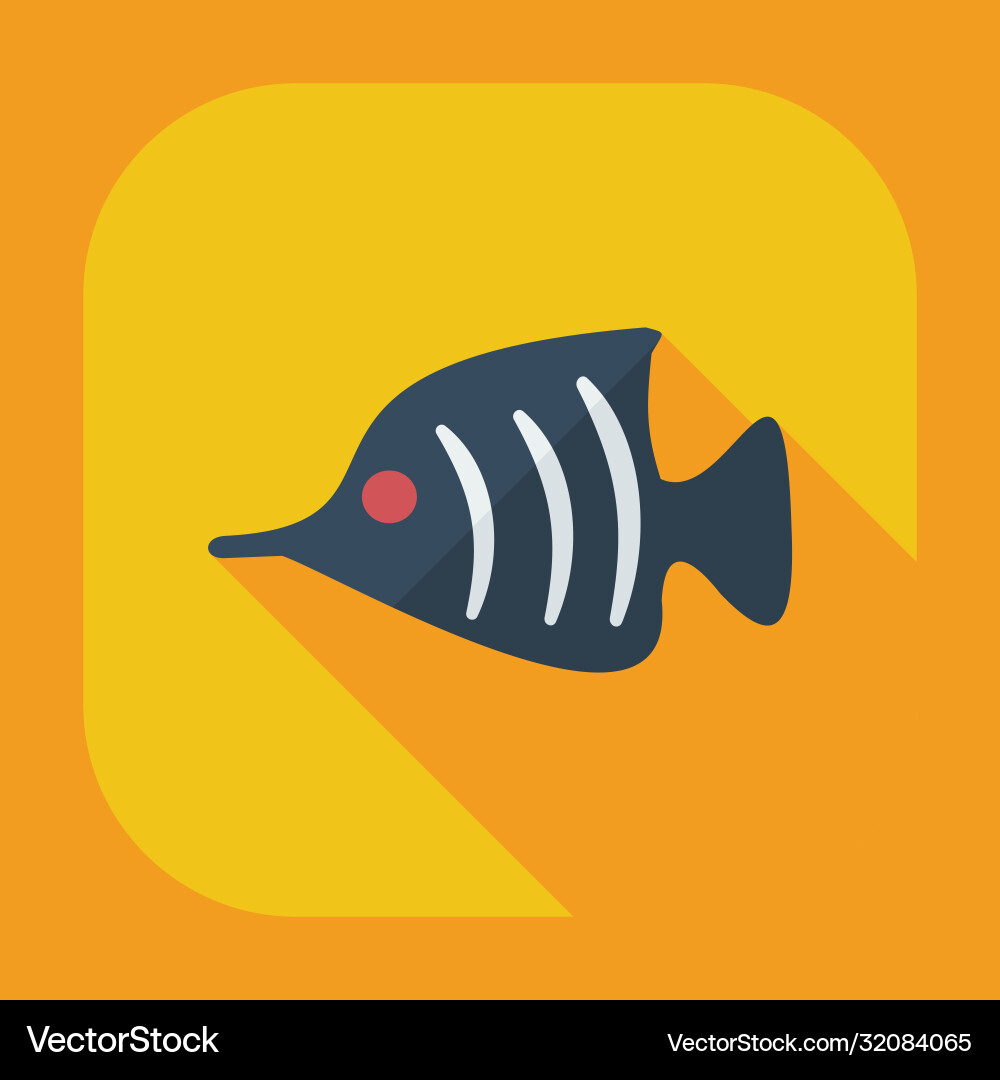 Flat modern design with shadow icons small fish Vector Image