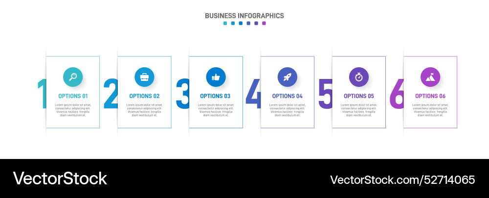 Horizontal progress bar featuring 6 arrow-shaped Vector Image