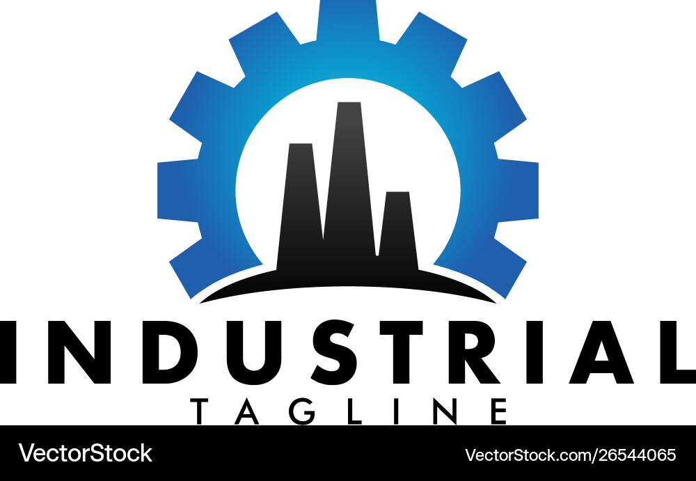 Industrial Factory Logo Template Royalty Free Vector Image