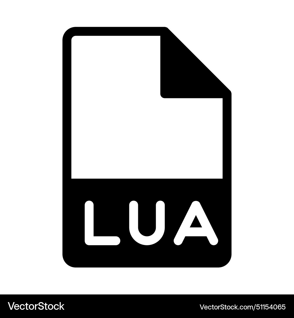 Lua file type icon document files and folder Vector Image