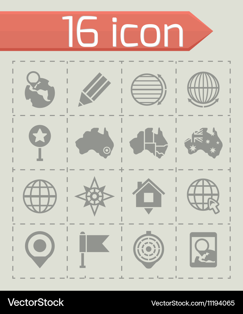 Map icon set Royalty Free Vector Image - VectorStock