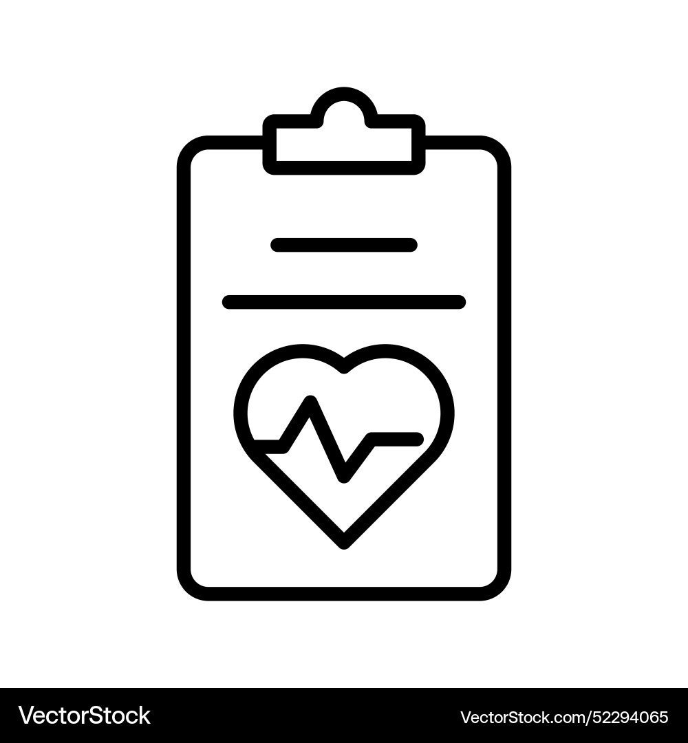 Medical report icon 2 linear logo mark in black Vector Image