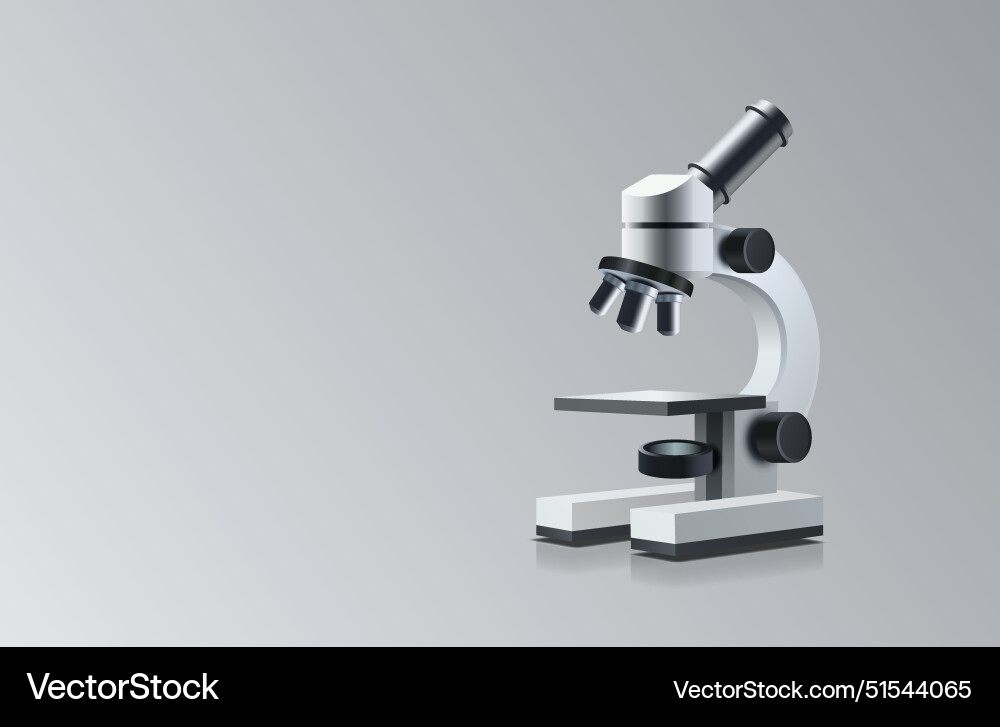 Microscope on a gray background studying Vector Image