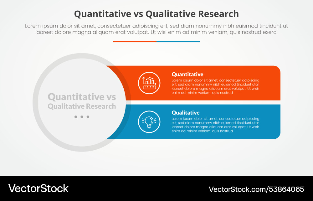 Quantitative vs qualitative research data Vector Image