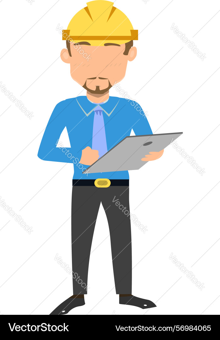 Scene featuring a construction worker or engineer Vector Image