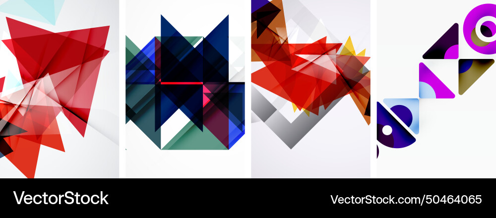 Set of abstract random triangle composition Vector Image