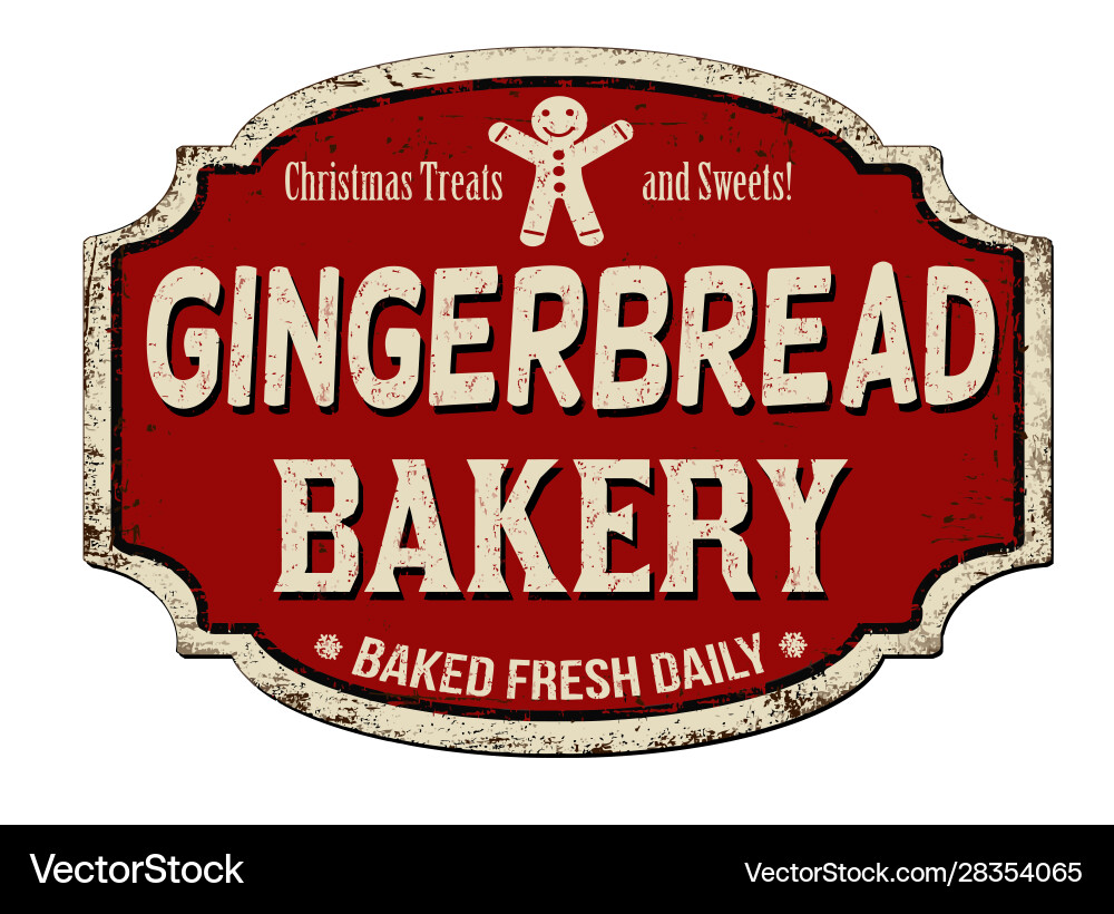 Vintage Gingerbread Bakery Sign Royalty Free Vector Image