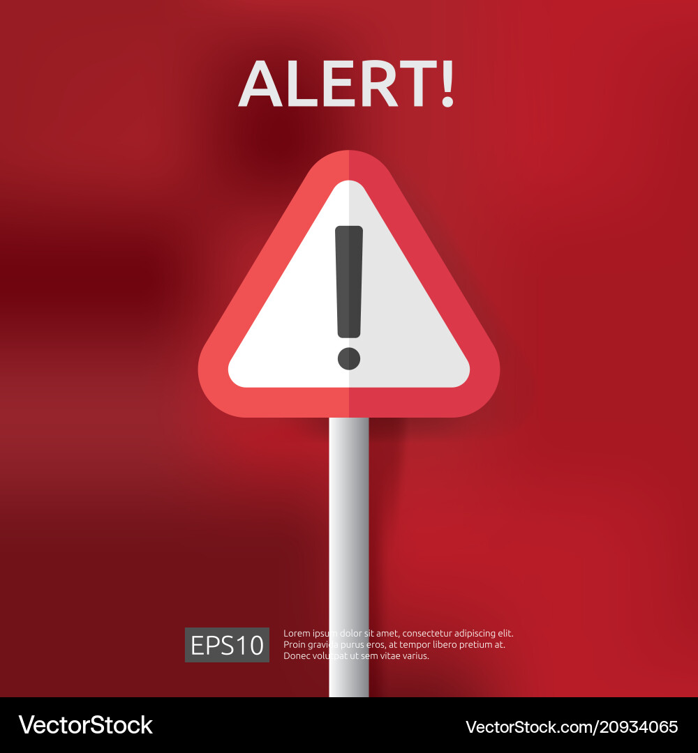 Warning alert sign with triangle exclamation mark Vector Image