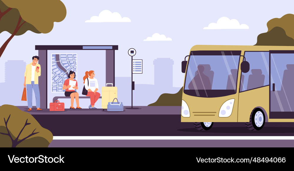Bus stop Royalty Free Vector Image - VectorStock