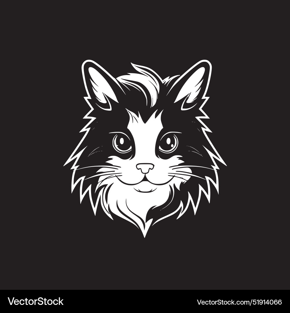 Cat - black and white Royalty Free Vector Image