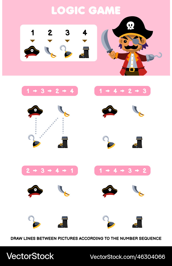 Education game for children draw lines according Vector Image