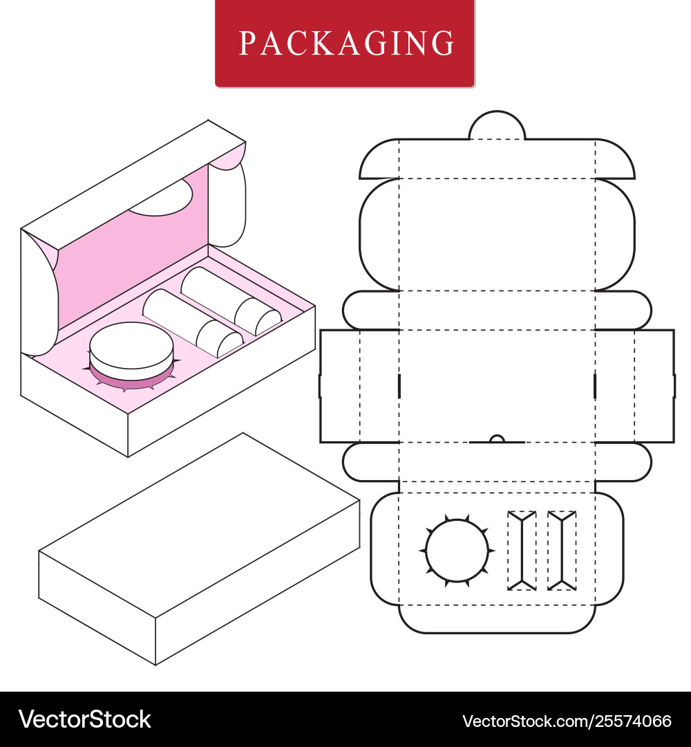Empty Box Packaging Template Royalty Free Vector Image
