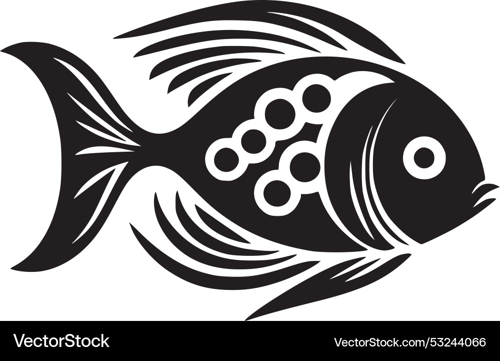 Fish - black and white isolated icon Royalty Free Vector