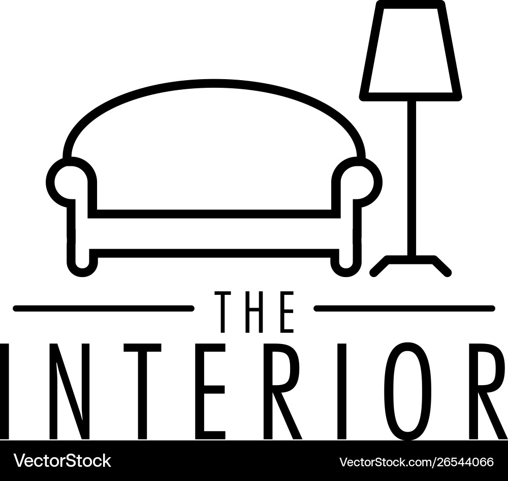 Interior logo design template isolated Royalty Free Vector