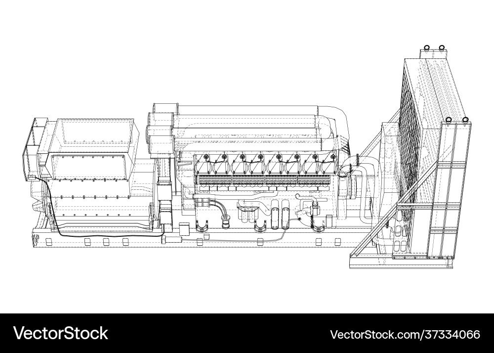 Large industrial diesel generator Royalty Free Vector Image