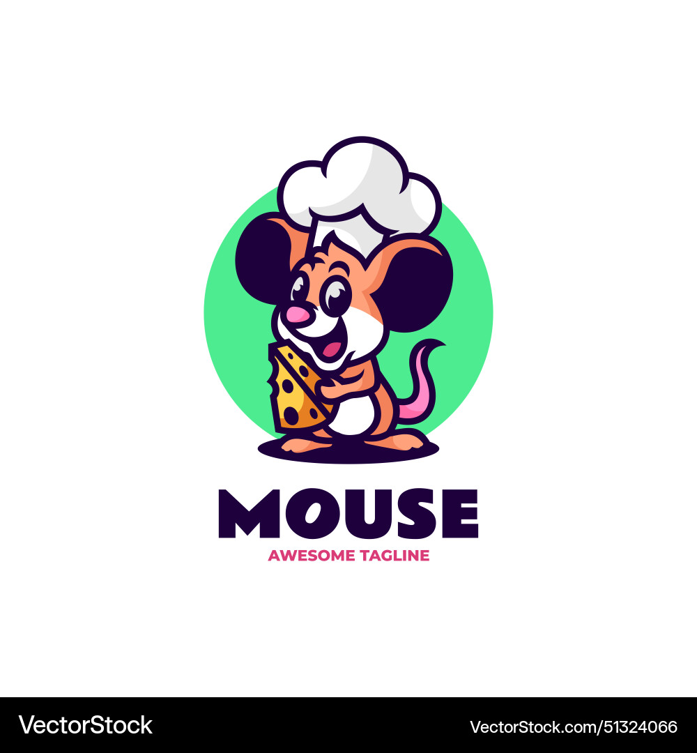 Logo mouse mascot cartoon style Royalty Free Vector Image