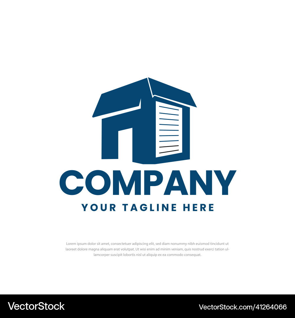 Self storage warehouse building modern logo icon Vector Image