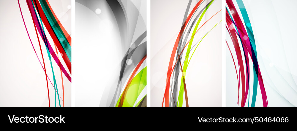 Set of colorful wave posters Royalty Free Vector Image