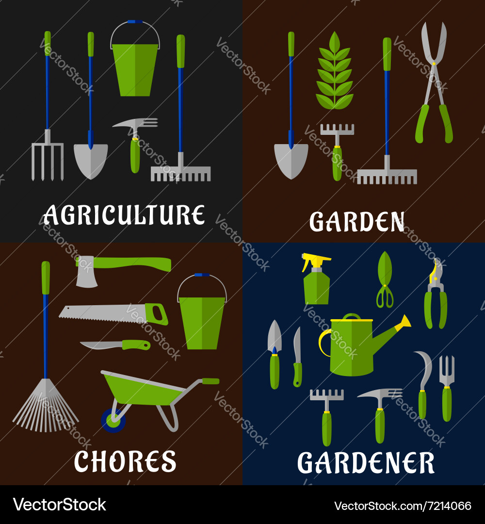 Tools for agriculture and gardening work Vector Image