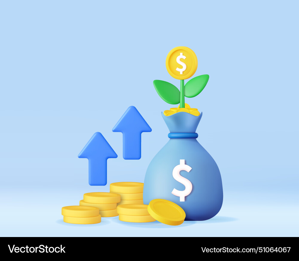 3d financial investments Royalty Free Vector Image