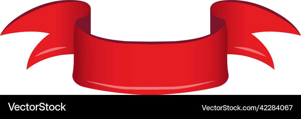 Blank flag banner template red ribbon Royalty Free Vector