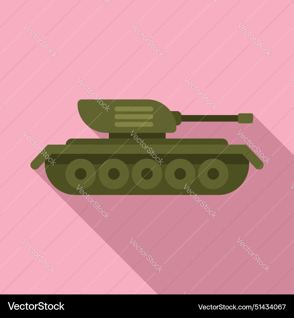 Cartoon military tank on pink background Vector Image
