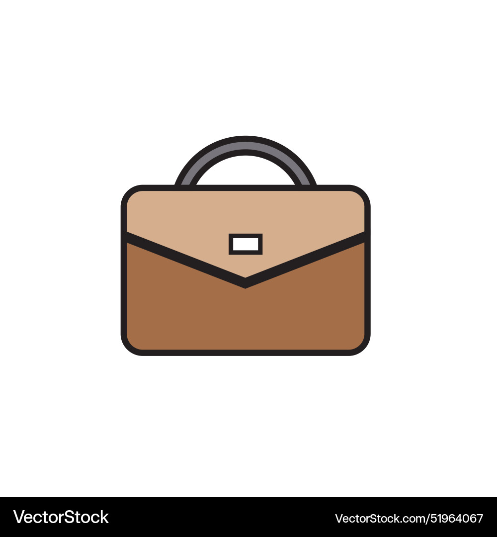 Flat briefcase icon symbol Royalty Free Vector Image