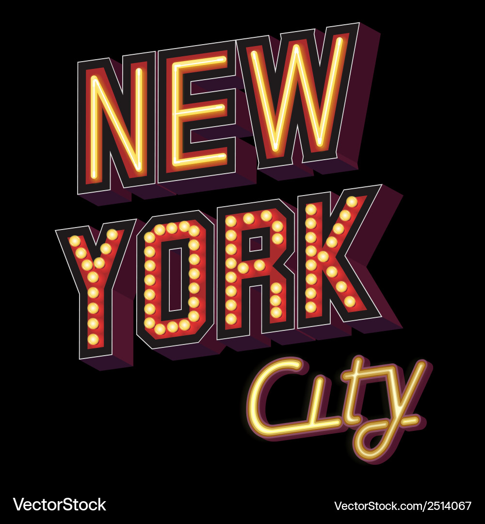 Neon City Lights Sign Royalty Free Vector Image