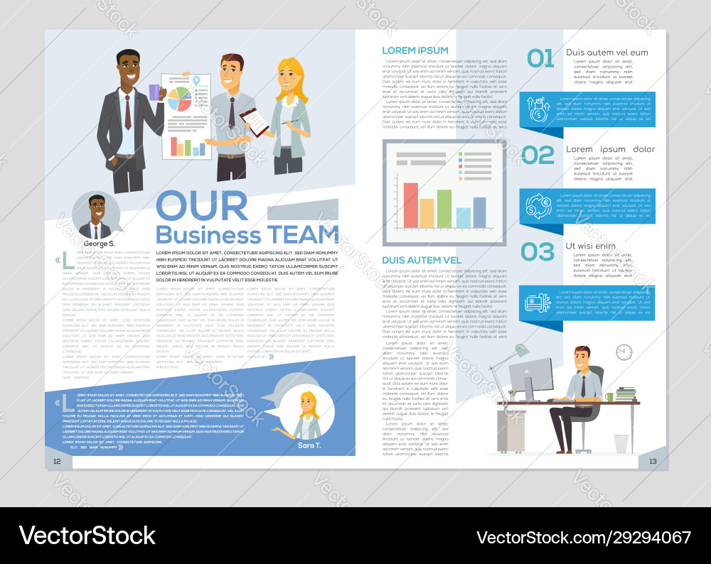 Our business team - colorful brochure Royalty Free Vector