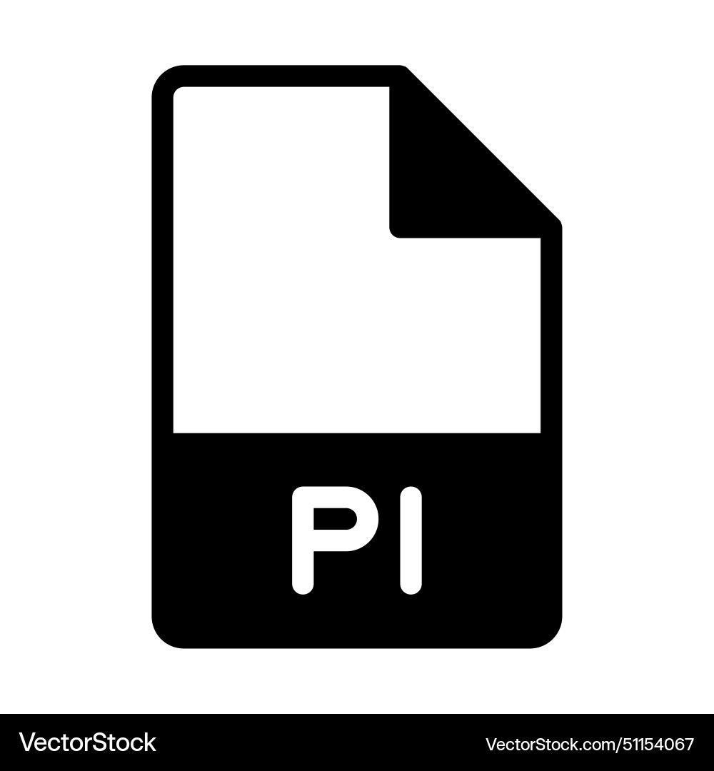Pl file type icon document files and folder Vector Image