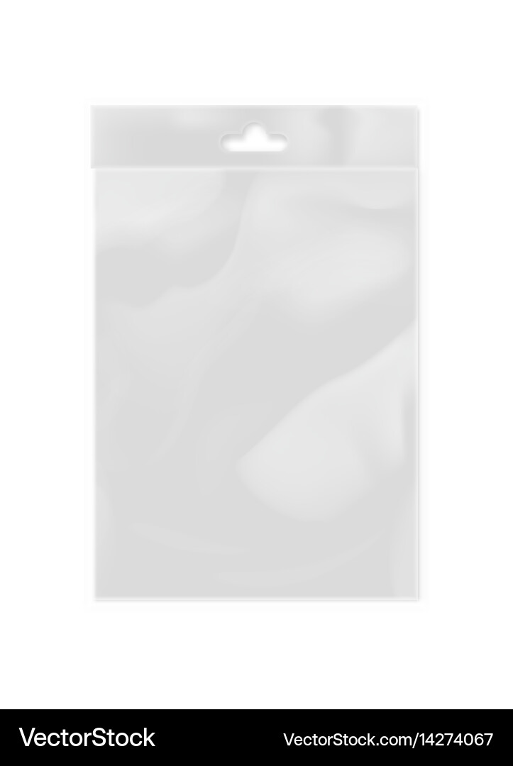 Plastic bag template for transparent mockup Vector Image