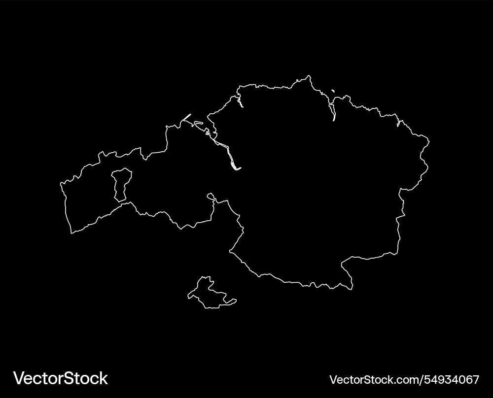 Region biscay map silhouette line contour Vector Image