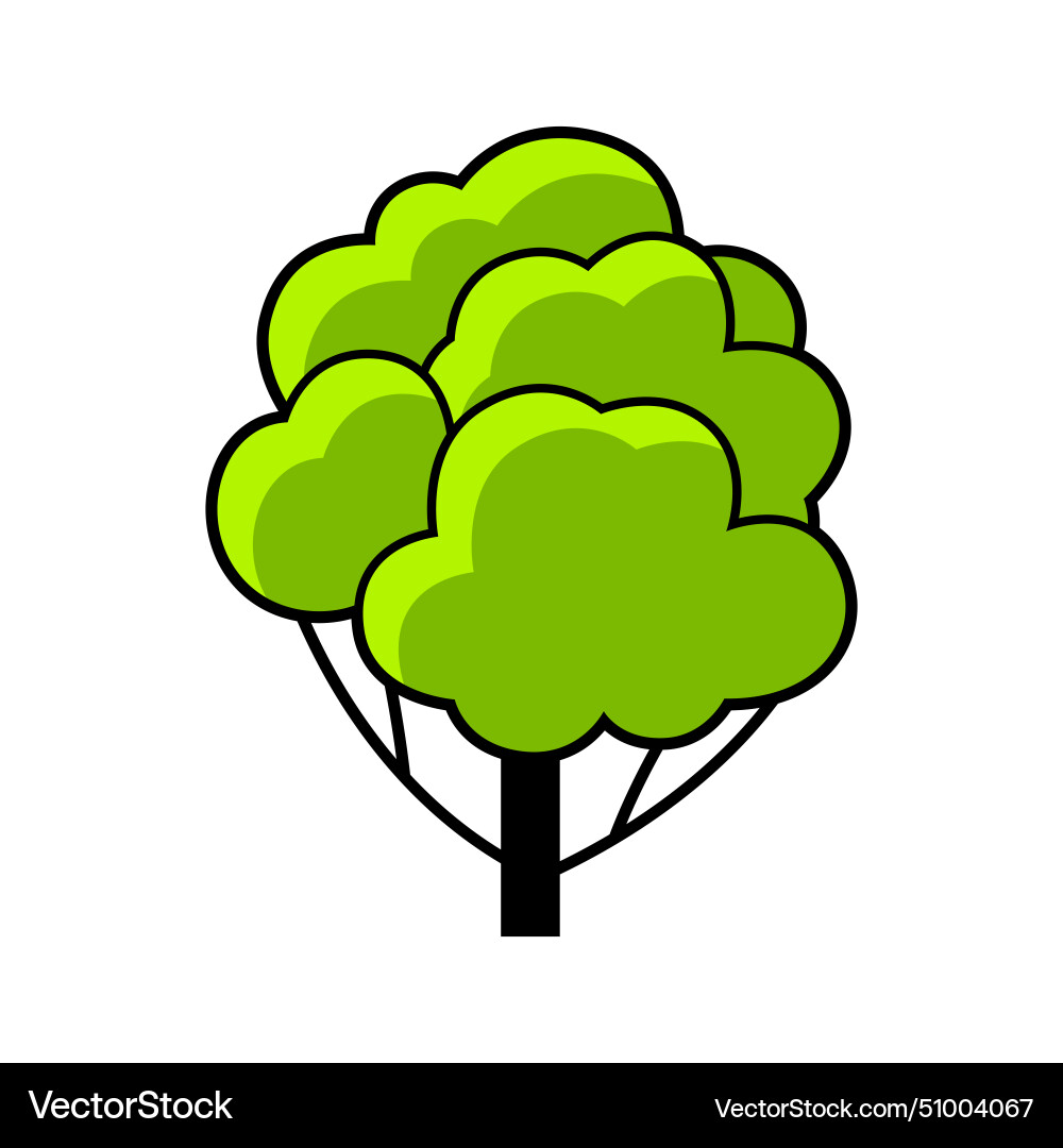 Stylized tree with leaves or icon Royalty Free Vector Image