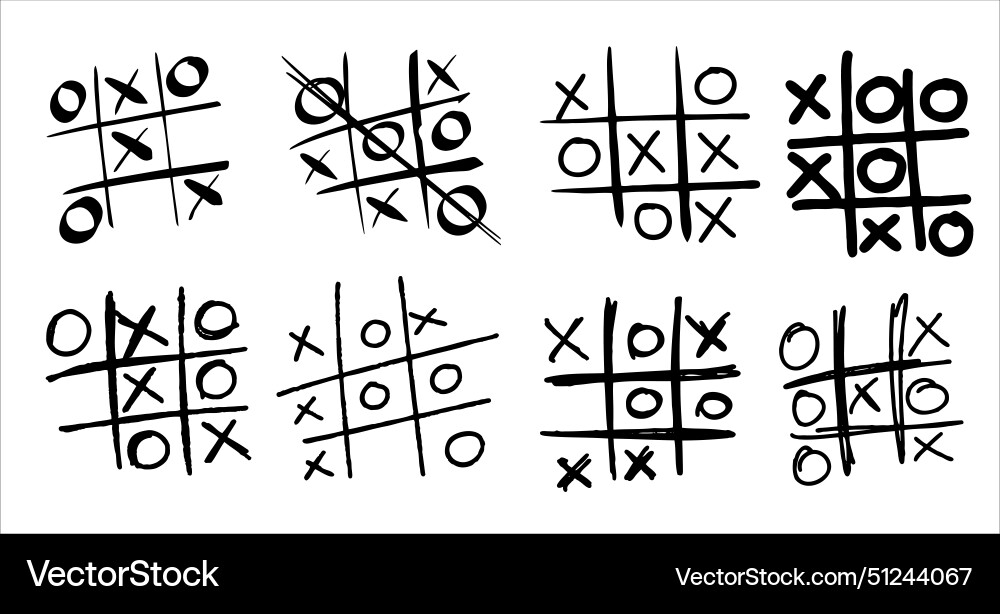 Tic-tac-toe competition Royalty Free Vector Image