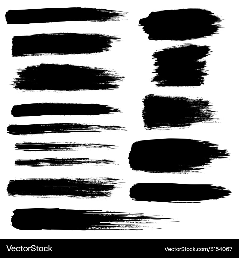 Zen brush stroke set Royalty Free Vector Image