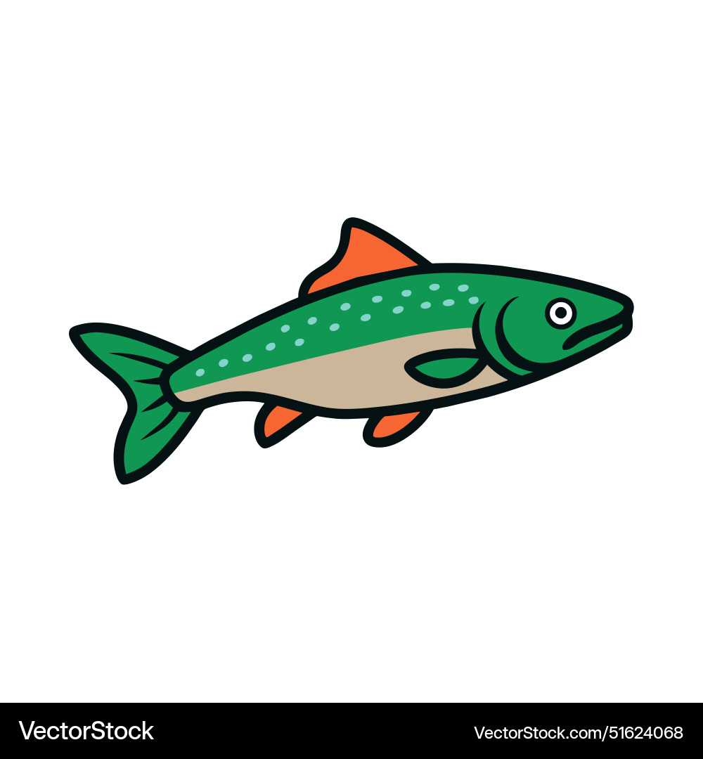 Brook trout fish swims icon Royalty Free Vector Image