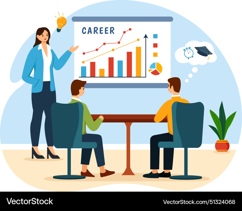 Career education with growth concept learning Vector Image