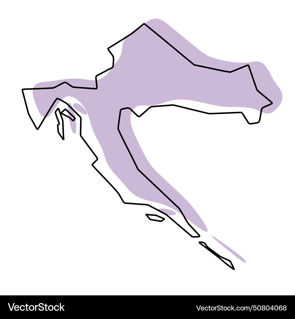 Croatia simplified map Royalty Free Vector Image