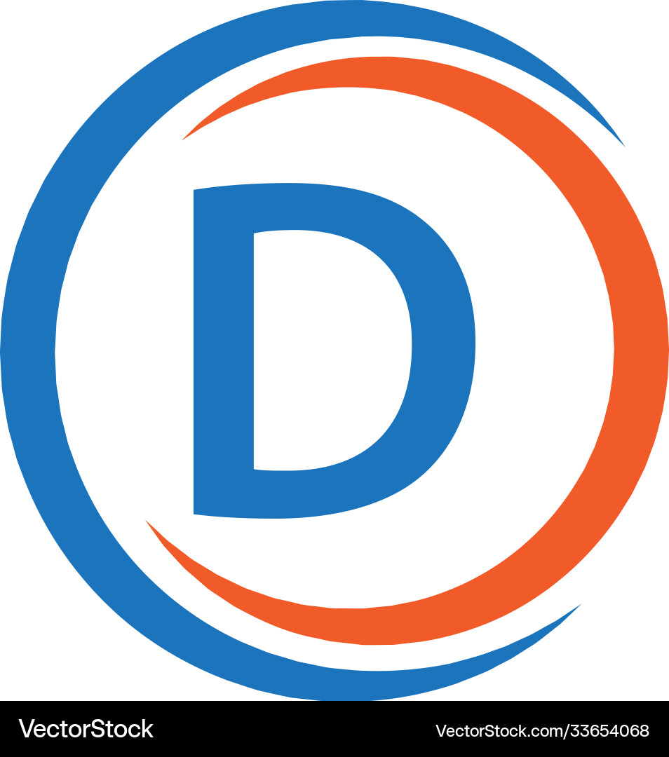 D company logo template design Royalty Free Vector Image