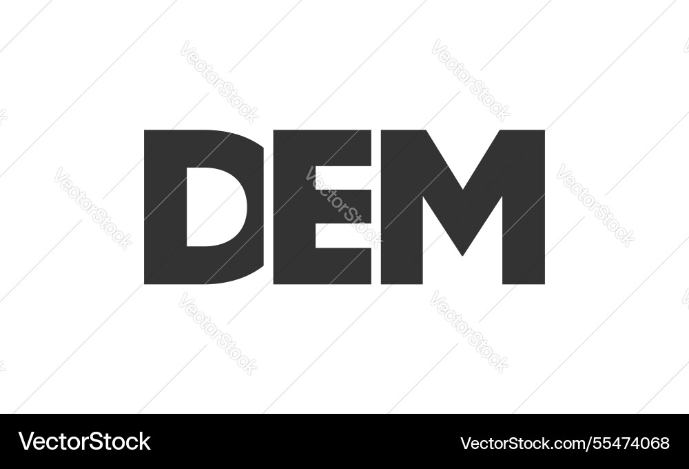 Dem logo design template with strong and modern Vector Image