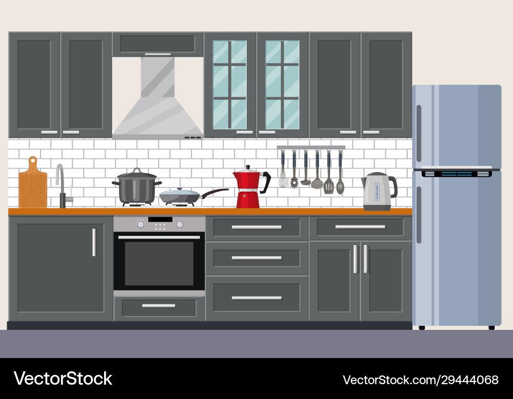 Modern Kitchen Royalty Free Vector Image - VectorStock