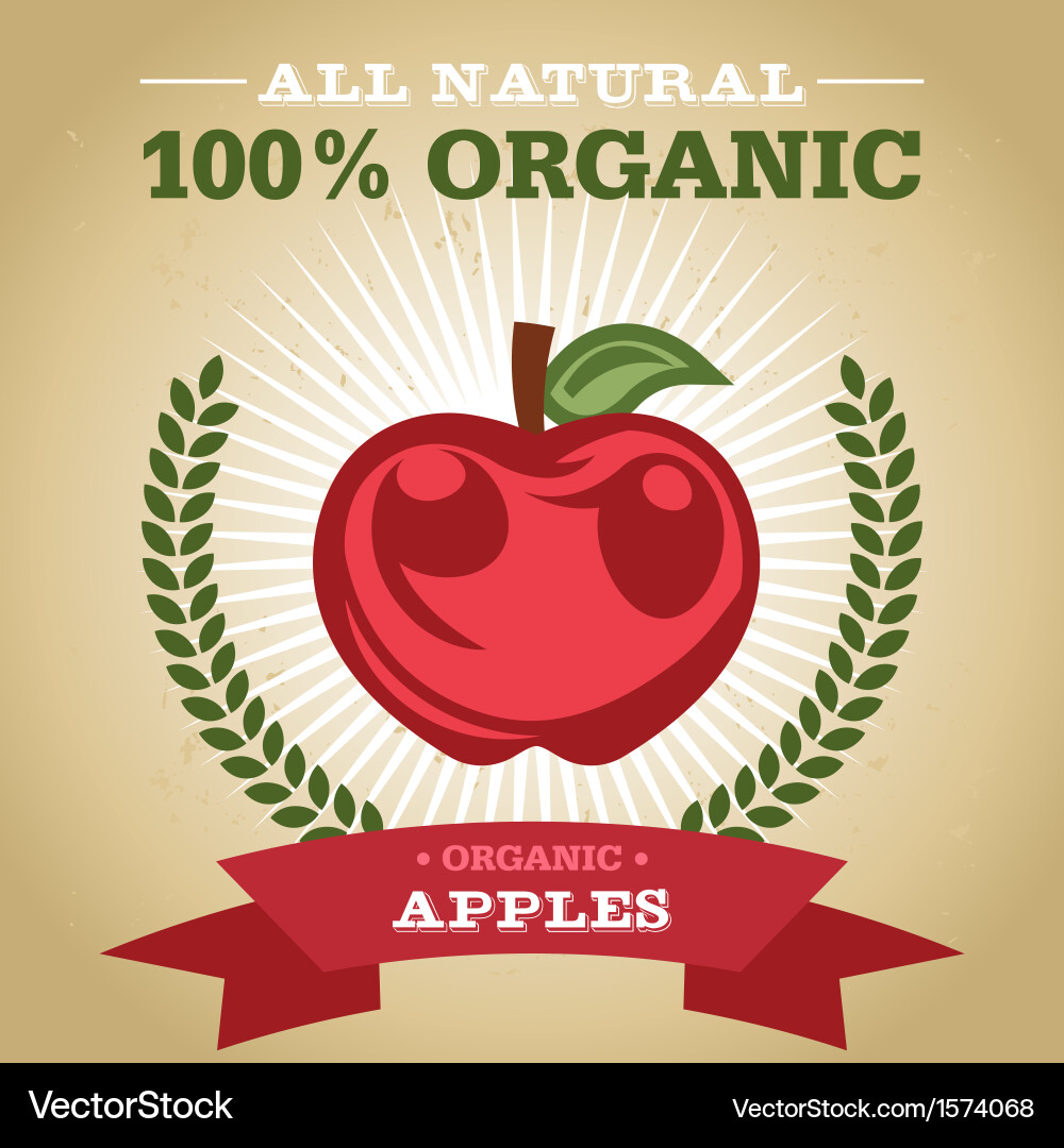 Organic apples Royalty Free Vector Image - VectorStock