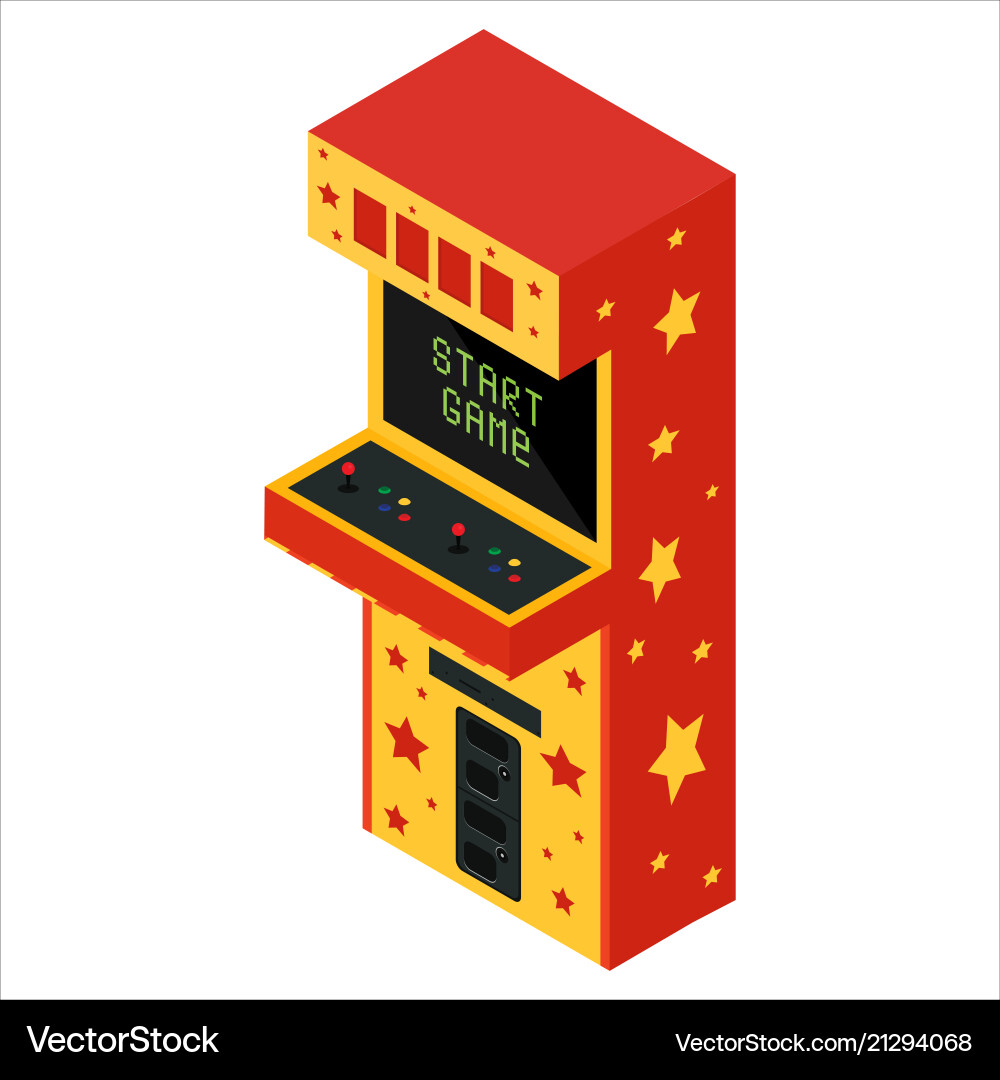 Retro Arcade Machine Isometric Royalty Free Vector Image